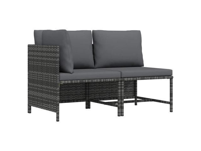 Click here for vidaXL 2 Piece Patio Sofa Set with Cushions Gray P... prices
