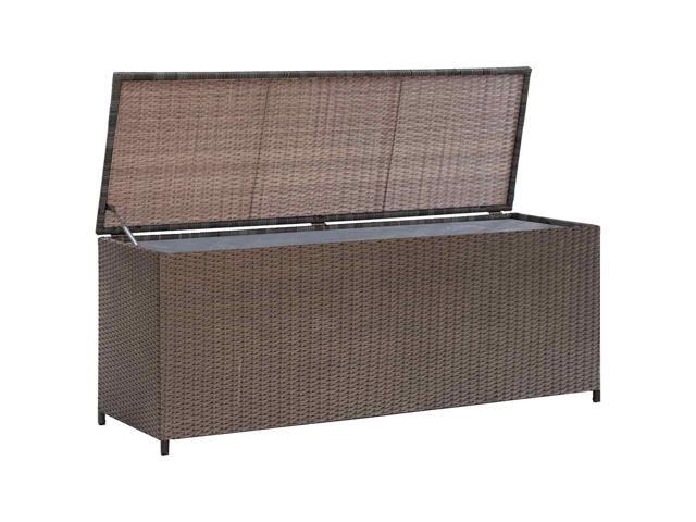 Click here for Patio Storage Box Brown 47.2x19.7x23.6 Poly Rattan... prices