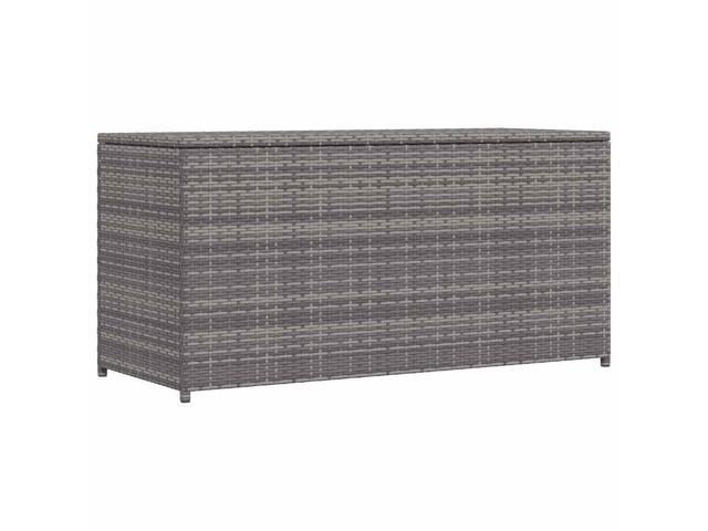 Patio Storage Box Gray 47.2x19.7x23.6 Poly Rattan - Gray