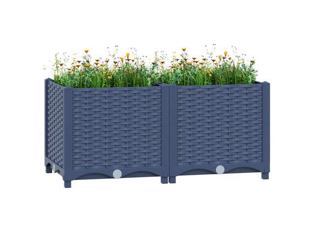 Click here for vidaXL Raised Bed Blue Grey Polypropylene Medium D... prices