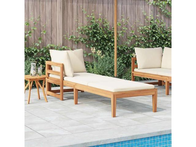 Click here for vidaXL Sun Lounger with 1 Armrest Cream White Soli... prices