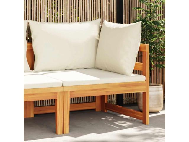 Click here for vidaXL Corner Sofa with Cream White Cushions Solid... prices