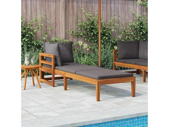 Click here for vidaXL Sun Lounger with 1 Armrest Dark Gray Solid... prices