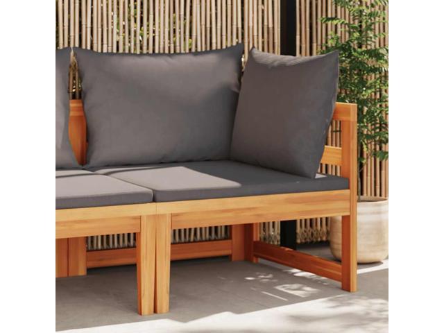 Click here for vidaXL Corner Sofa with Dark Gray Cushions Solid A... prices