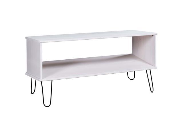 Click here for vidaXL Coffee Table White Solid pine wood  metal M... prices