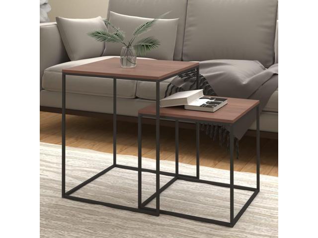 Click here for vidaXL Coffee Table Set Set of 2 Black and brown E... prices