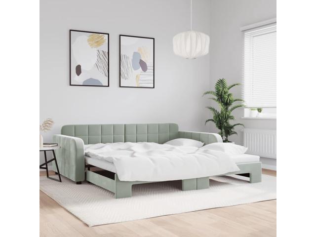 Click here for vidaXL Day Bed Sleeper Sofa Bed with Trundle Light... prices