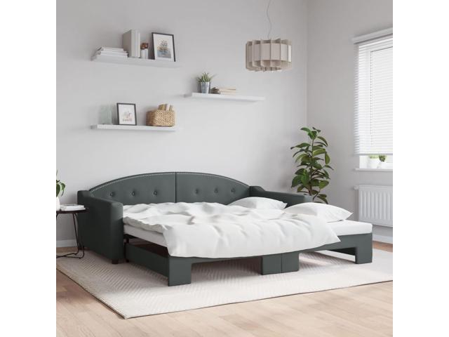 Click here for vidaXL Daybed With Trundle Light Gray Polyester  m... prices
