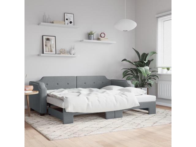 Click here for vidaXL Daybed With Trundle Light grey prices