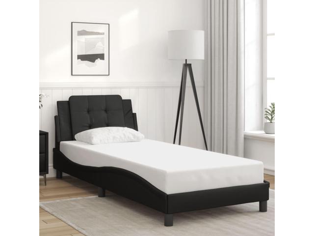 Click here for vidaXL Bed Frame Black Faux leather Single Durable... prices