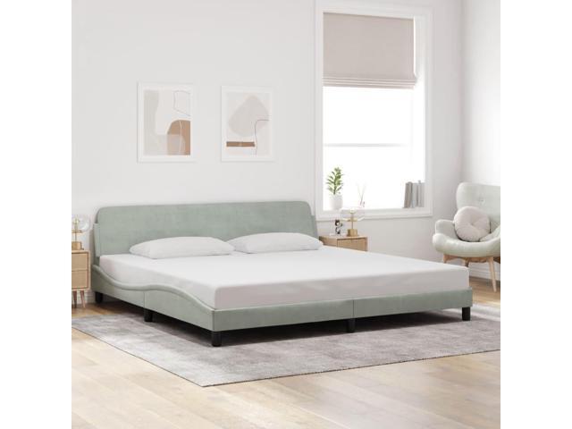 Click here for vidaXL Bed Frame Light Grey prices