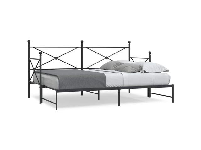 Click here for vidaXL Daybed With Trundle Black Steel Queen Expan... prices