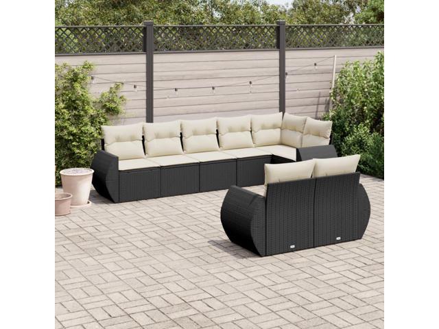 Click here for vidaXL Garden Sofa Set Black  Cream White prices