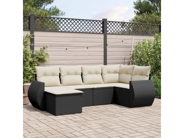 Click here for vidaXL Garden Sofa Set Black PE rattan Large Modul... prices