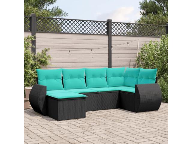 Click here for vidaXL Patio Sofa Set Black PE Rattan  Powder-coat... prices