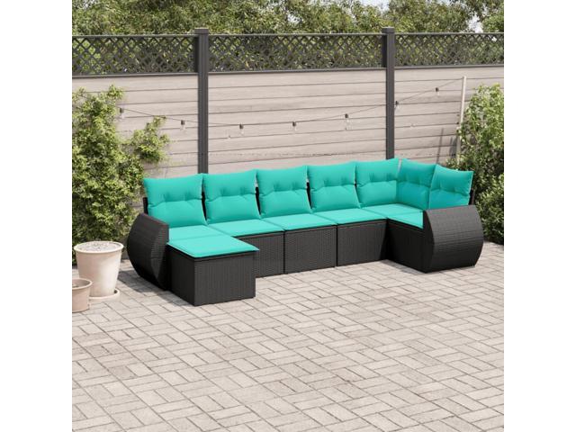 Click here for vidaXL Patio Sofa Set Black and Blue prices