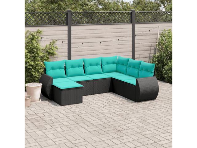 Click here for vidaXL Patio Sofa Set Black  Blue prices