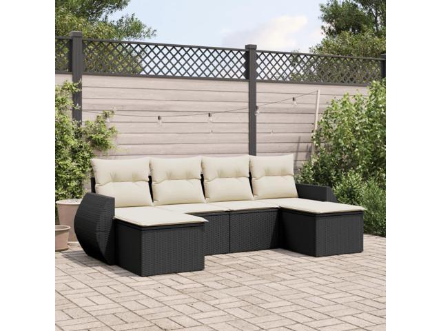 Click here for vidaXL Garden Sofa Set Black  Cream white prices