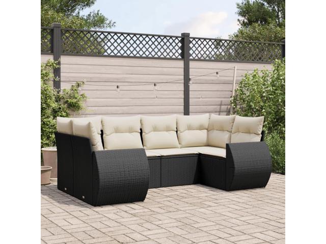 Click here for vidaXL Garden Sofa Set Black PE rattan Large Modul... prices