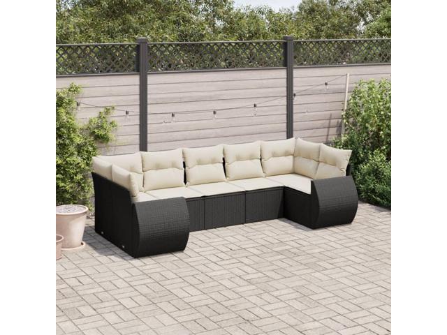 Click here for vidaXL Garden Sofa Set Black PE rattan Large Modul... prices