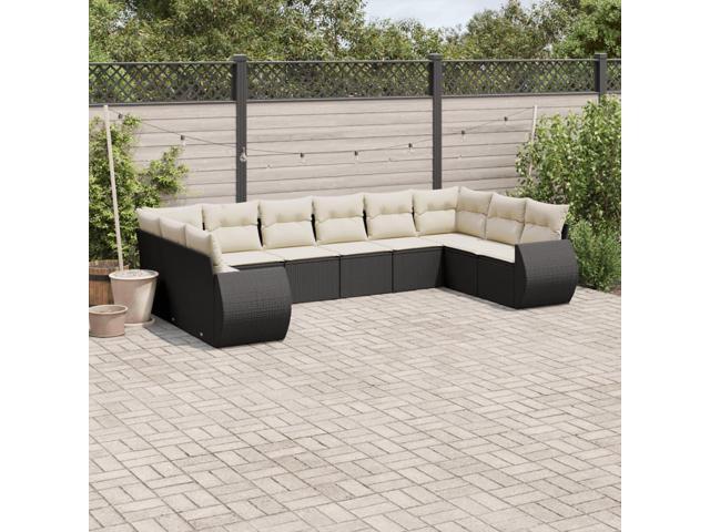 Click here for vidaXL Garden Sofa Set Black PE Rattan  Powder-Coa... prices
