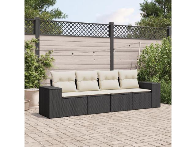 Click here for vidaXL Garden Sofa Set Black  Cream white prices