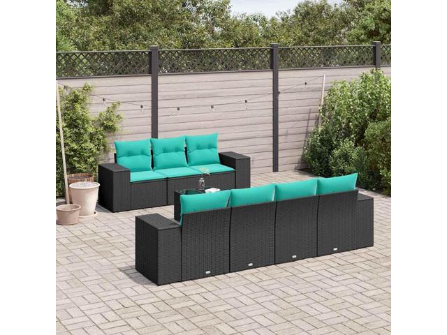 Click here for vidaXL 8 Piece Garden Sofa Set with Cushions Black... prices
