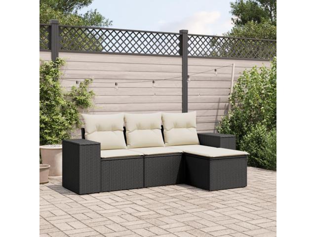 Click here for vidaXL Garden Sofa Set Black  Cream White prices