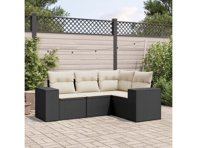 Click here for vidaXL Garden Sofa Set Black  Cream White prices