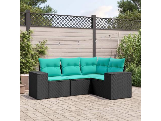 Click here for vidaXL Patio Sofa Set Black  Blue prices