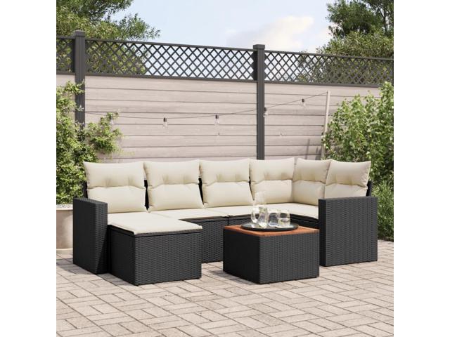 Click here for vidaXL Garden Sofa Set Black  Cream White prices