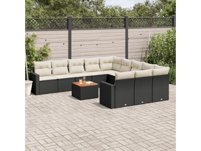 Click here for vidaXL Garden Sofa Set Set of 12 Black  Cream Whit... prices