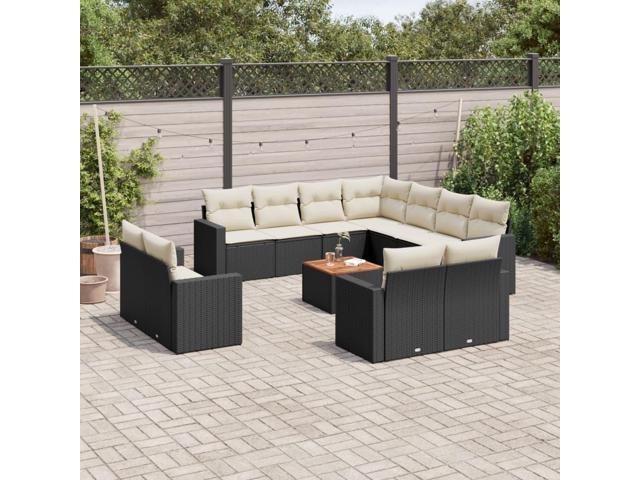 Click here for vidaXL Garden Sofa Set Black and Cream prices
