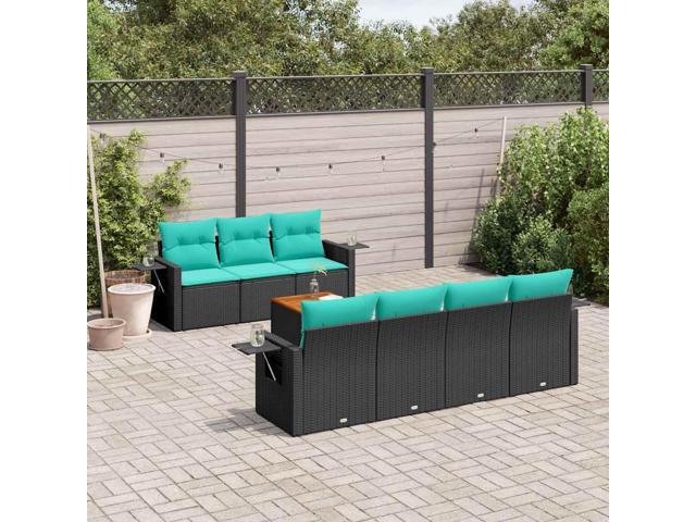 Click here for vidaXL 8 Piece Garden Sofa Set with Cushions Black... prices