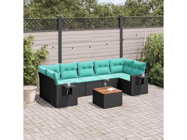 Click here for vidaXL 8 Piece Garden Sofa Set with Cushions Black... prices