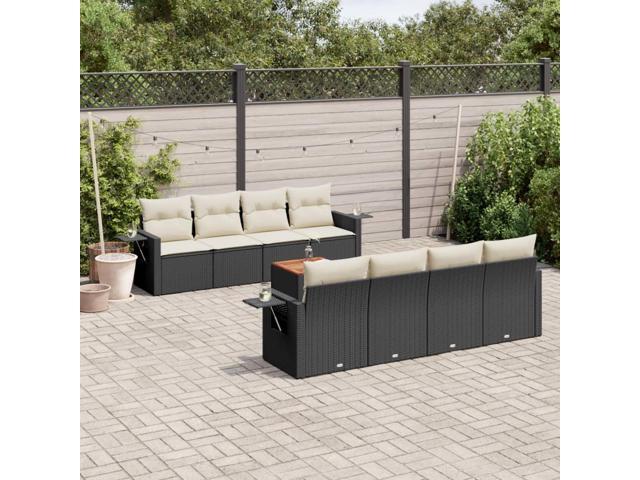 Click here for vidaXL Garden Sofa Set Black and Cream prices