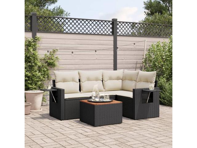 Click here for vidaXL Garden Sofa Set Black Cream White prices