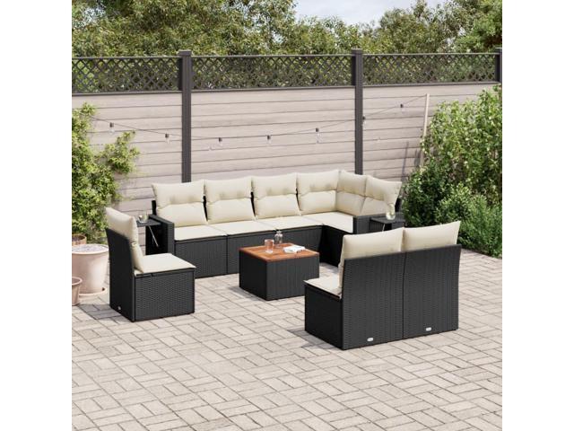 Click here for vidaXL Garden Sofa Set Black and Cream prices