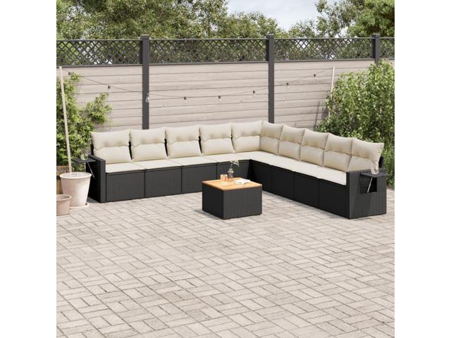 Click here for vidaXL Garden Sofa Set Black and Cream White prices