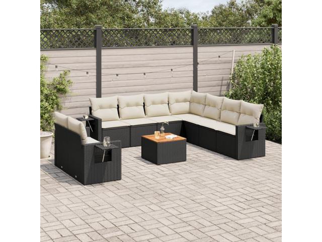 Click here for vidaXL Garden Sofa Set Black  Cream White prices