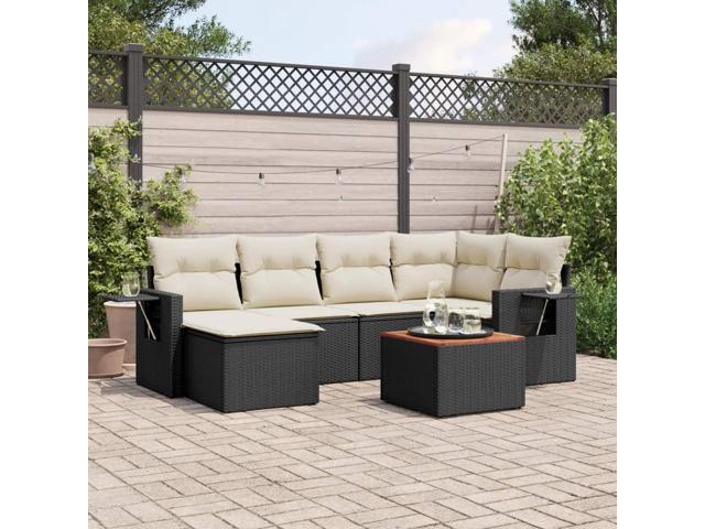Click here for vidaXL Garden Sofa Set Black  Cream White prices