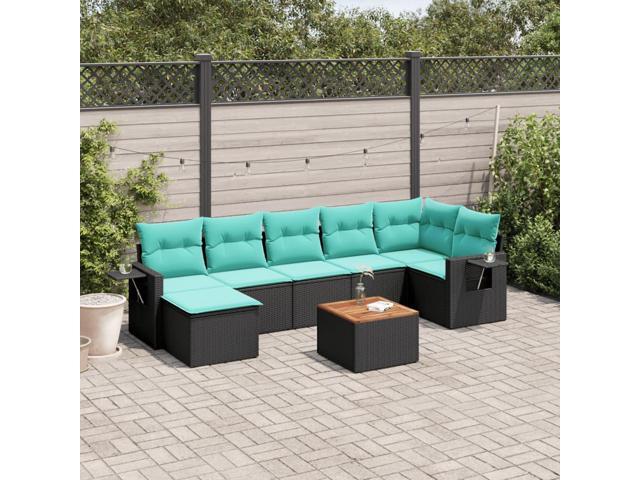 Click here for vidaXL 8 Piece Garden Sofa Set with Cushions Black... prices