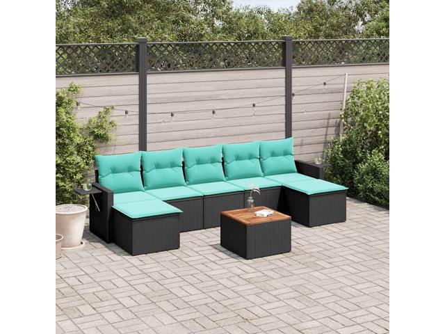 Click here for vidaXL 8 Piece Garden Sofa Set with Cushions Black... prices