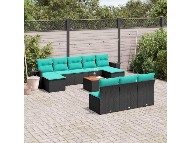 Click here for vidaXL 11 Piece Garden Sofa Set with Cushions Blac... prices