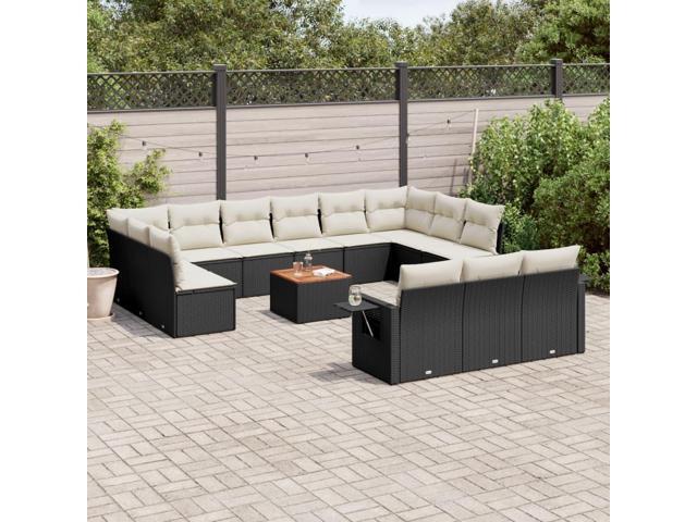 Click here for vidaXL Garden Sofa Set Black  Cream White prices