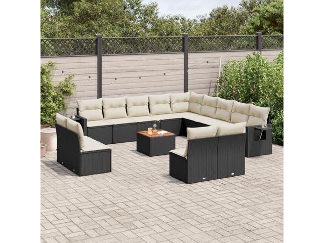 Click here for vidaXL Garden Sofa Set Black and Cream White prices