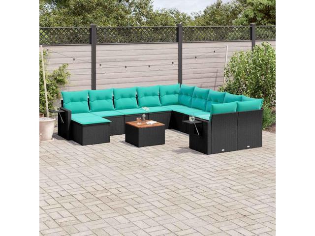 Click here for vidaXL 12 Piece Garden Sofa Set with Cushions Blac... prices