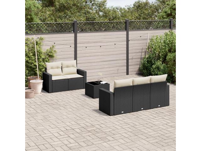 Click here for vidaXL Garden Sofa Set Set of 6 Black  Cream White prices