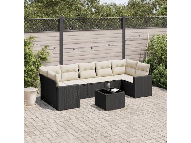 Click here for vidaXL Garden Sofa Set Set of 8 Black  Cream White prices