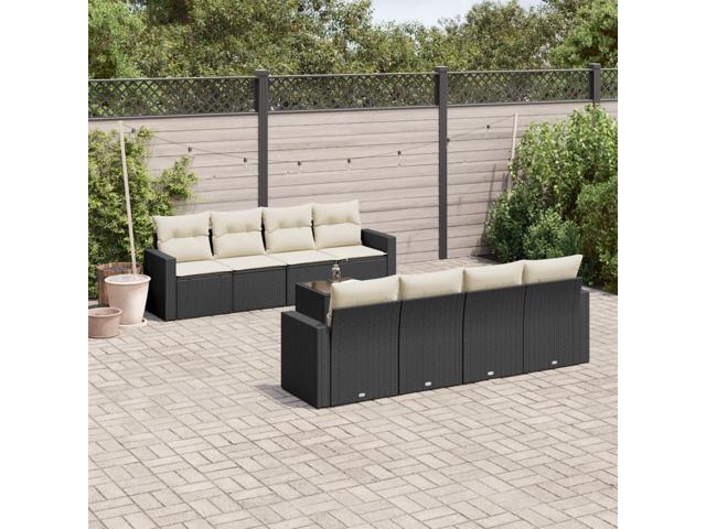 Click here for vidaXL Garden Sofa Set Set of 9 Black  Cream White prices